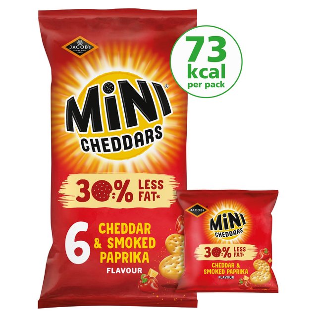 Mini Cheddars 30% Less fat Cheddar & Paprika Multipack 6 per pack ...